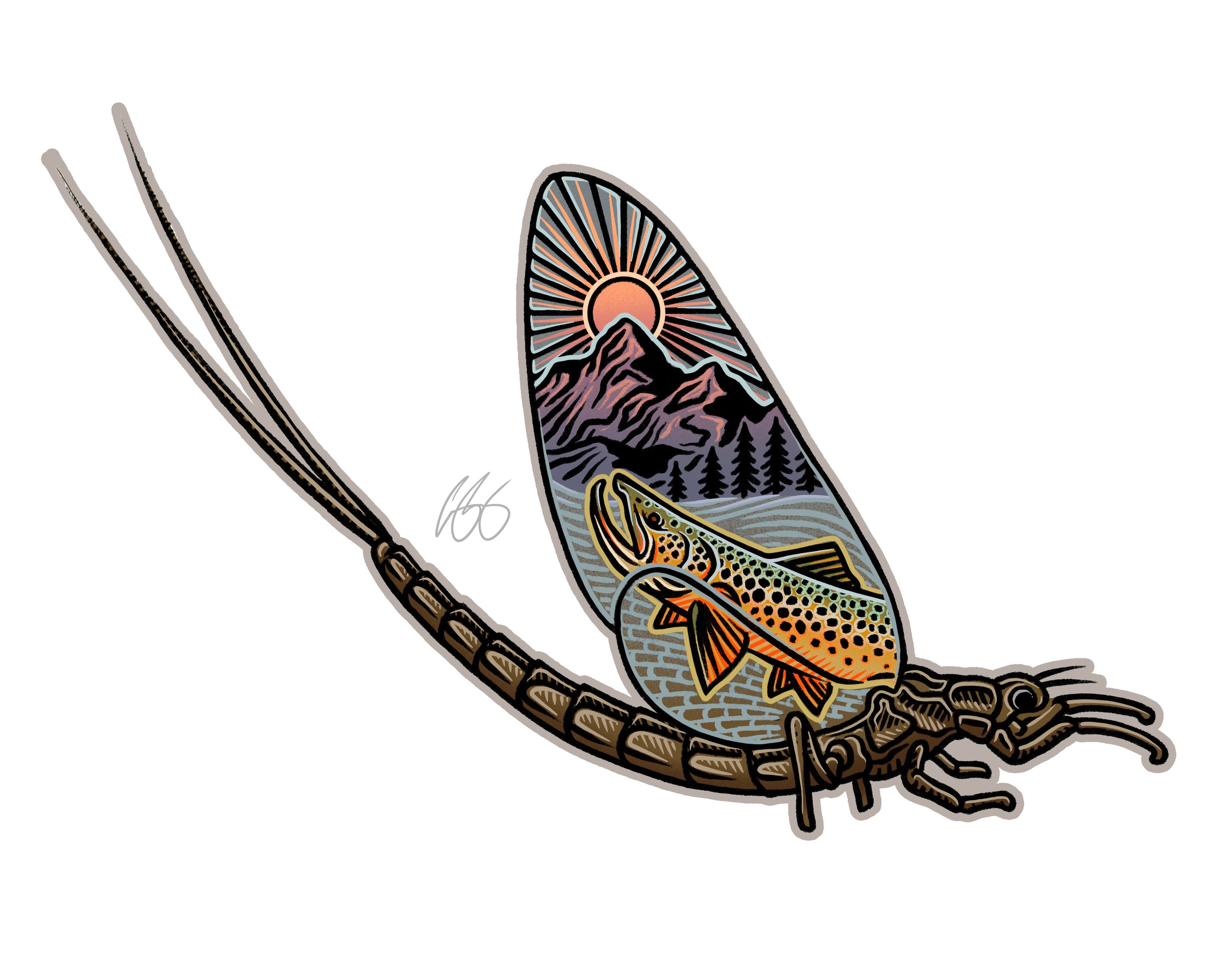 Mayfly-Scape Decal– Casey Underwood Artwork & Design